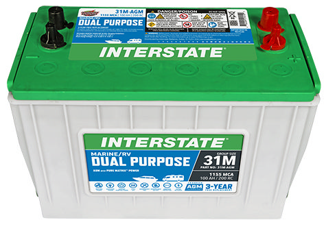 Interstate Batteries 31M-AGM (925 CCA) - Group 31DP Battery ...